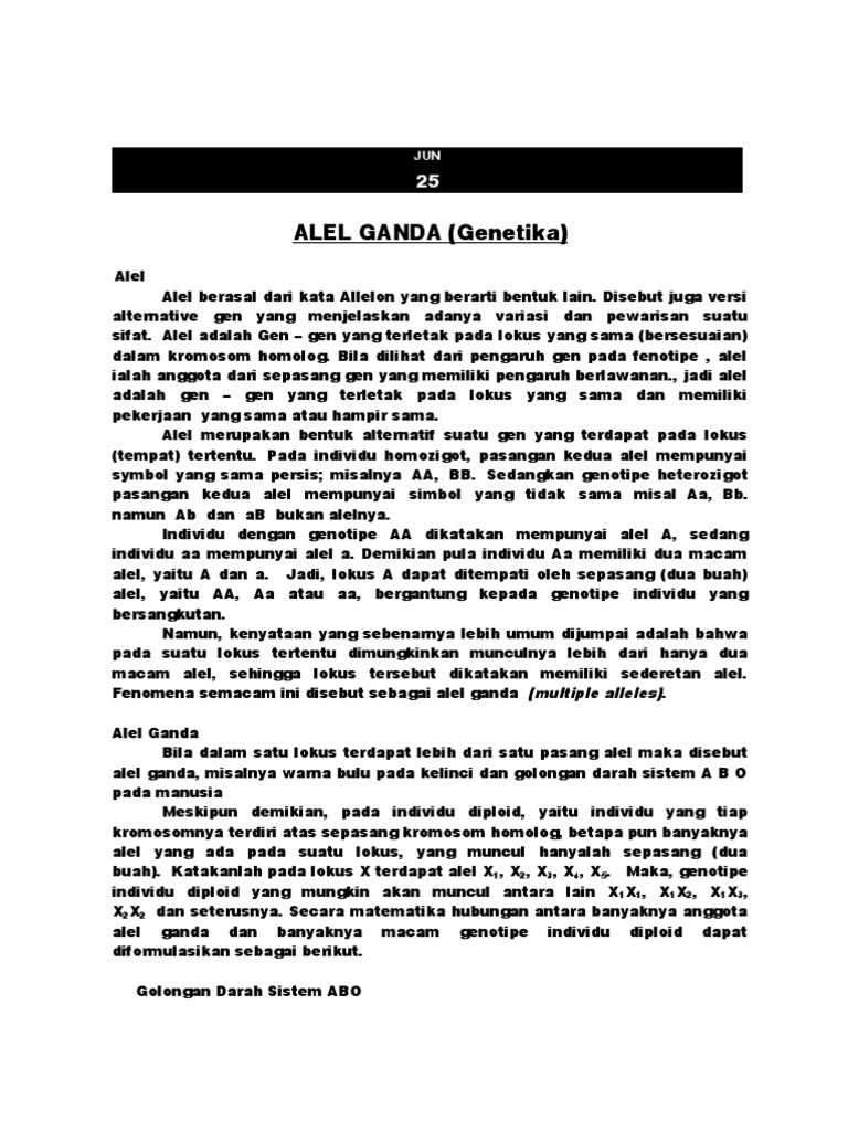 Alel Ganda Biokimia | PDF
