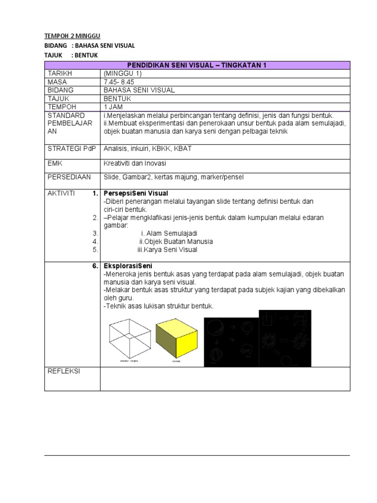 RPH BENTUK - Form 1 | PDF