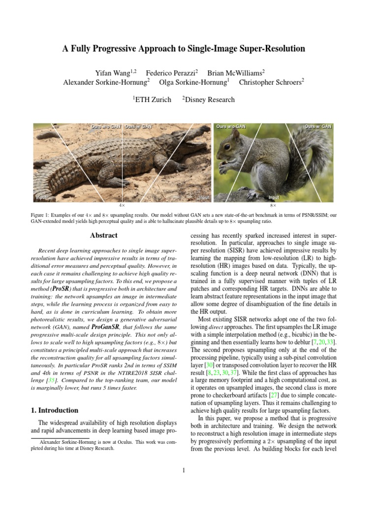 Progressive Single-Image Super-Resolution | PDF | Deep Learning ...
