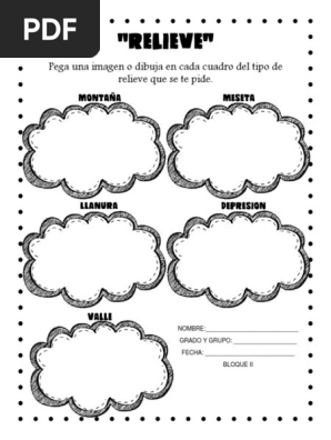 Hoja De Trabajo Sobre Formas Del Relieve Para Niños Dibujos Con