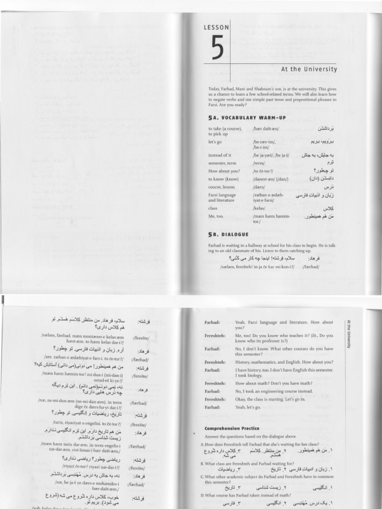 LL - Farsi Chapters 5 and 6 | PDF | Grammatical Tense | Verb