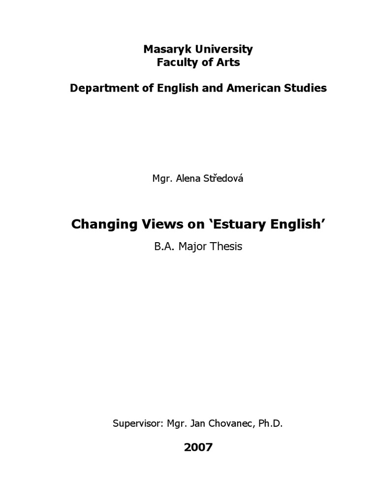 Changing Views On Estuary English | PDF | English Language | Accent ...