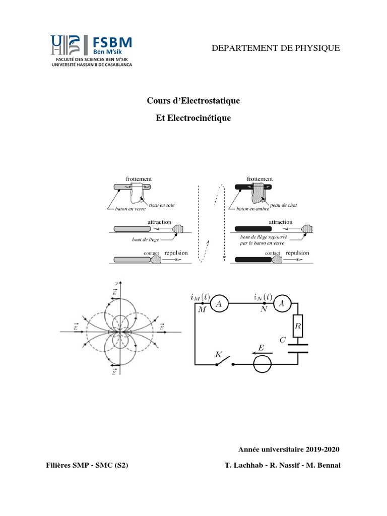 Cours S2 Electrostatique-Electrocinétique - 014 | PDF | Électrostatique | Champ électrique