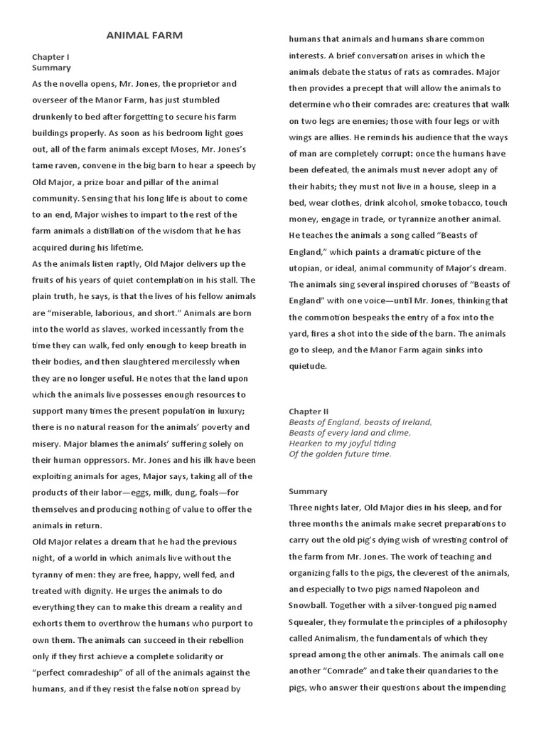 Animal Farm Summary | PDF
