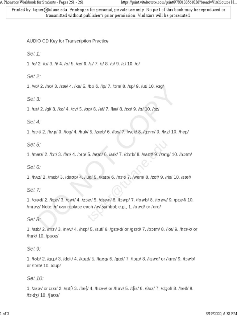 Phonetics Workbook for Students | PDF