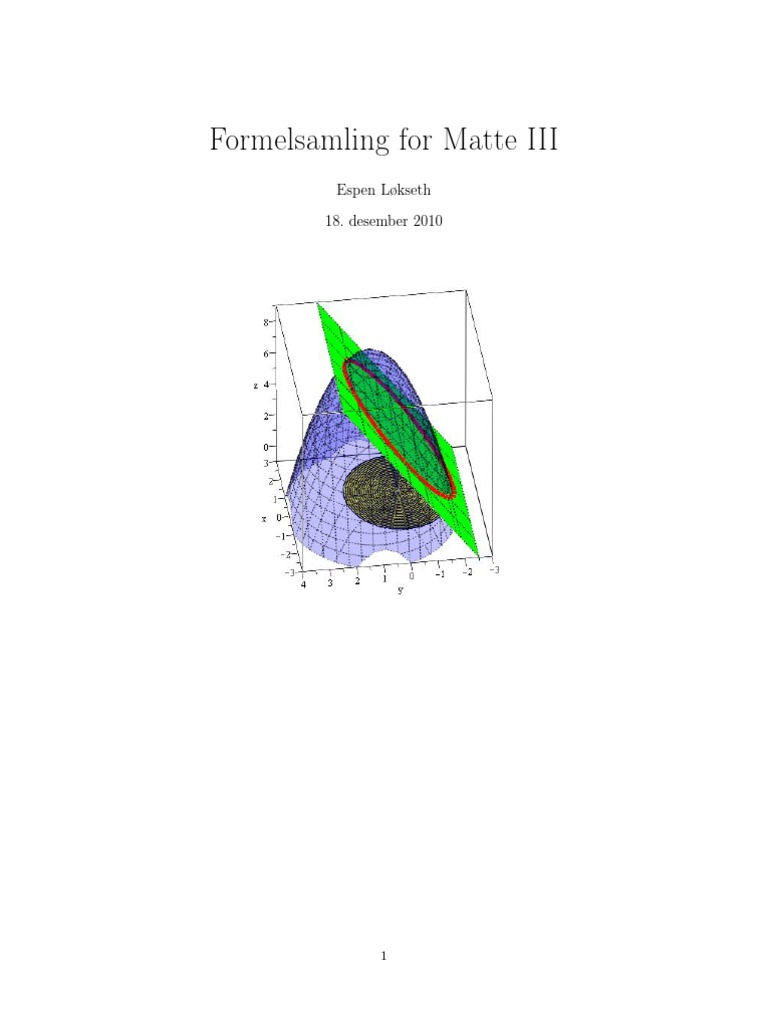 Formelsamling For Matte III | PDF