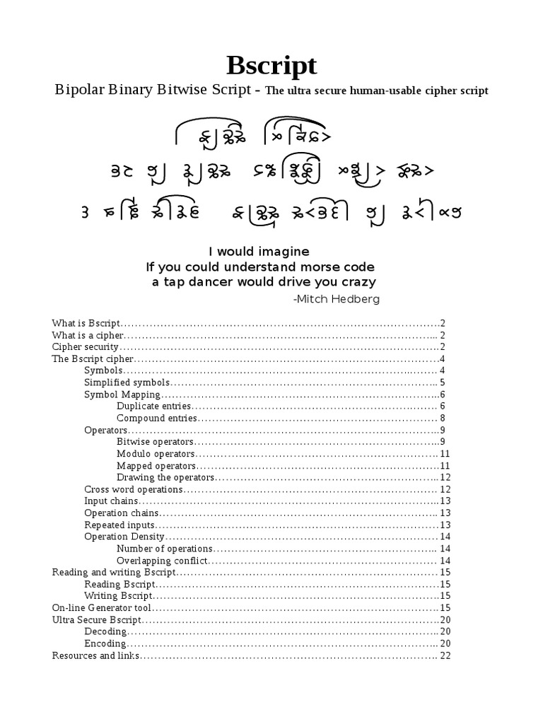 Bscript: Bipolar Binary Bitwise Script | Download Free PDF | Code ...