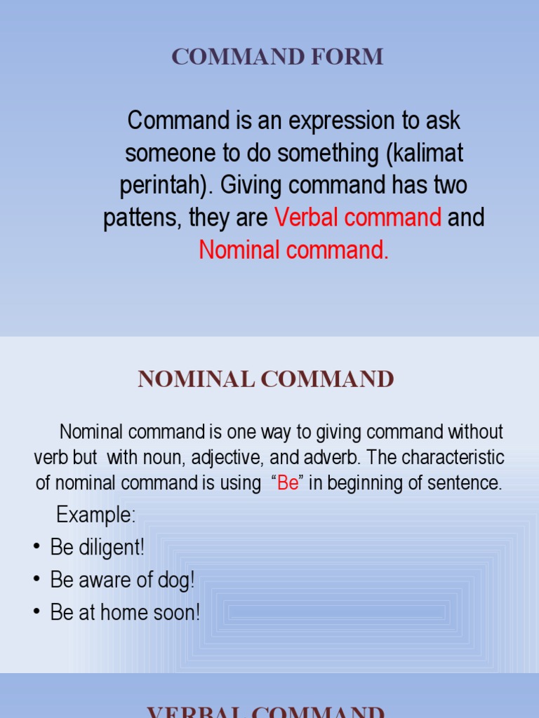 Command Is An Expression To Ask Someone To Do Something (Kalimat ...
