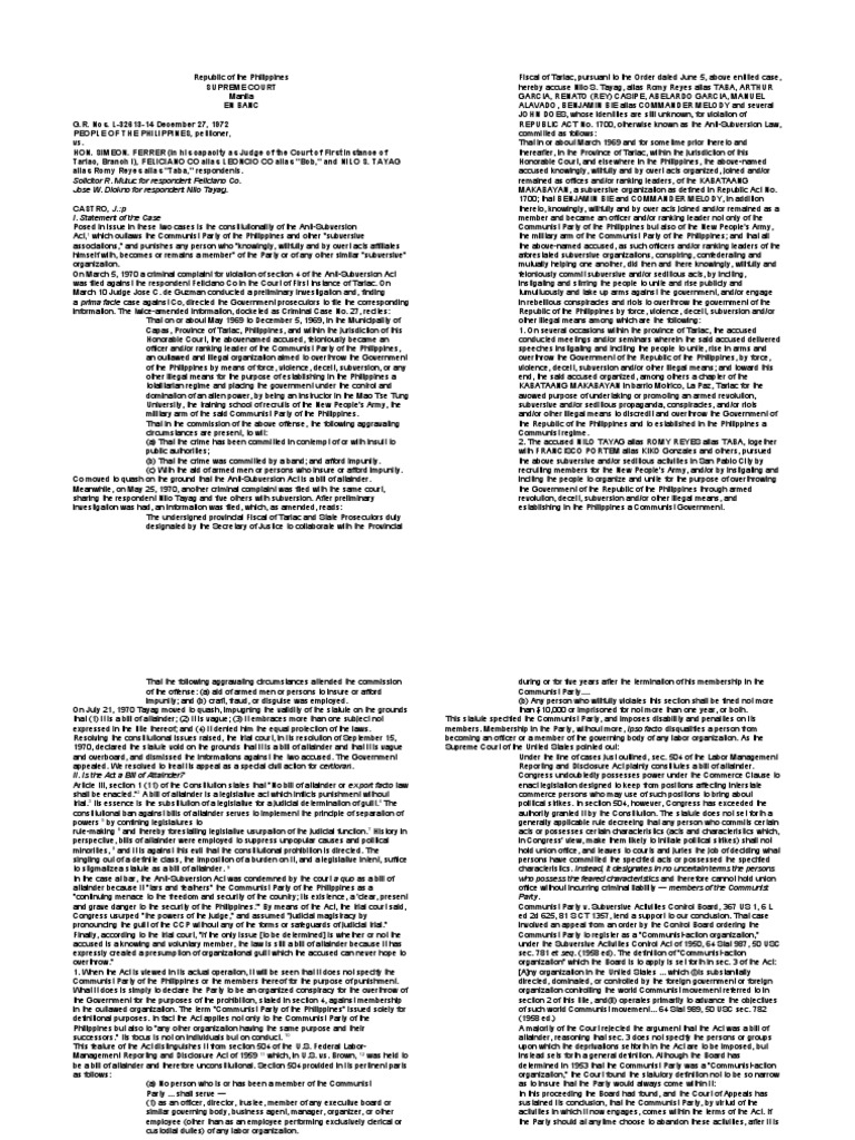 Solicitor R. Mutuc For Respondent Feliciano Co. Jose W. Diokno For ...