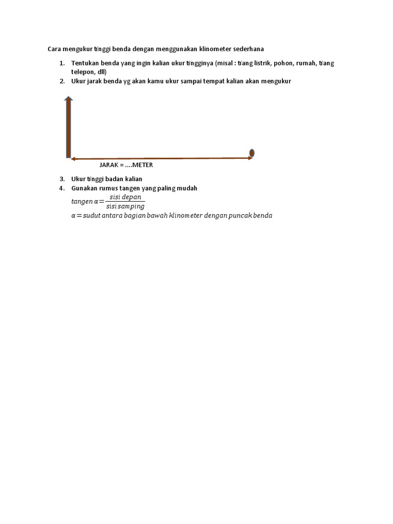 Cara Mengukur Tinggi Benda Dengan Menggunakan Klinometer Sederhana | PDF Cara Mengukur Tinggi Benda Dengan Menggunakan Klinometer Sederhana | PDF
