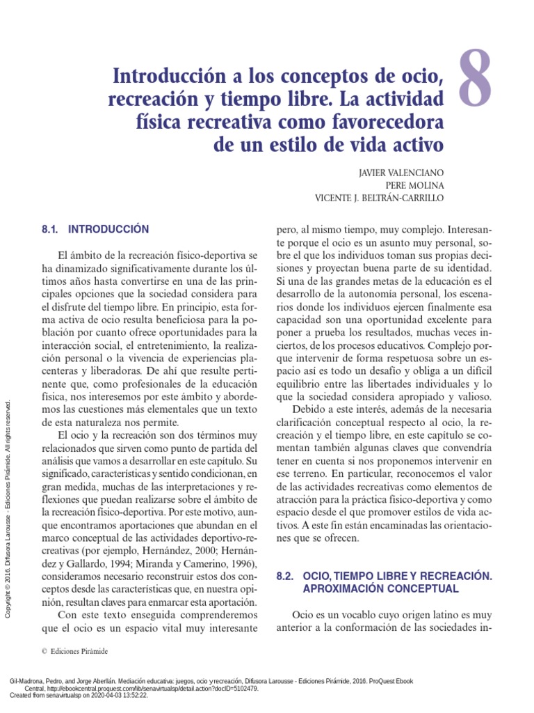 Conceptos de Ocio, Recreacion y Tiempo Libre | PDF | Ocio | Subjetividad