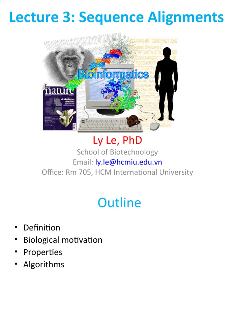 Lecture 3: Sequence Alignments: Ly Le, PHD | PDF | Sequence Alignment ...