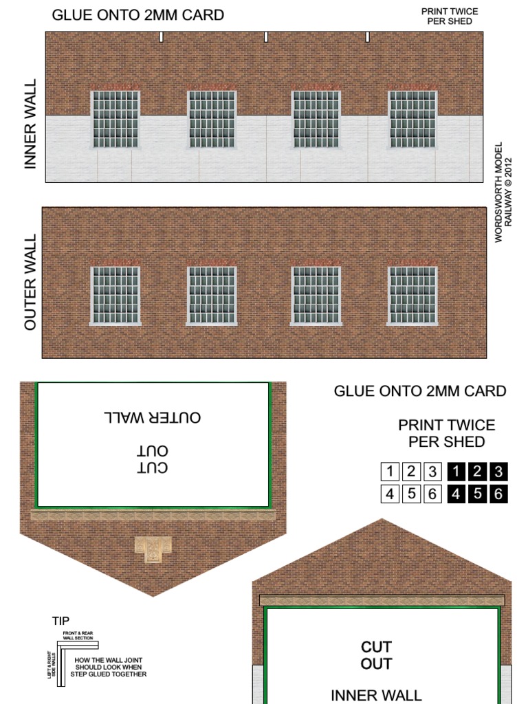 Double Road Engine Shed v2 | PDF | Adhesive | Car Body Styles