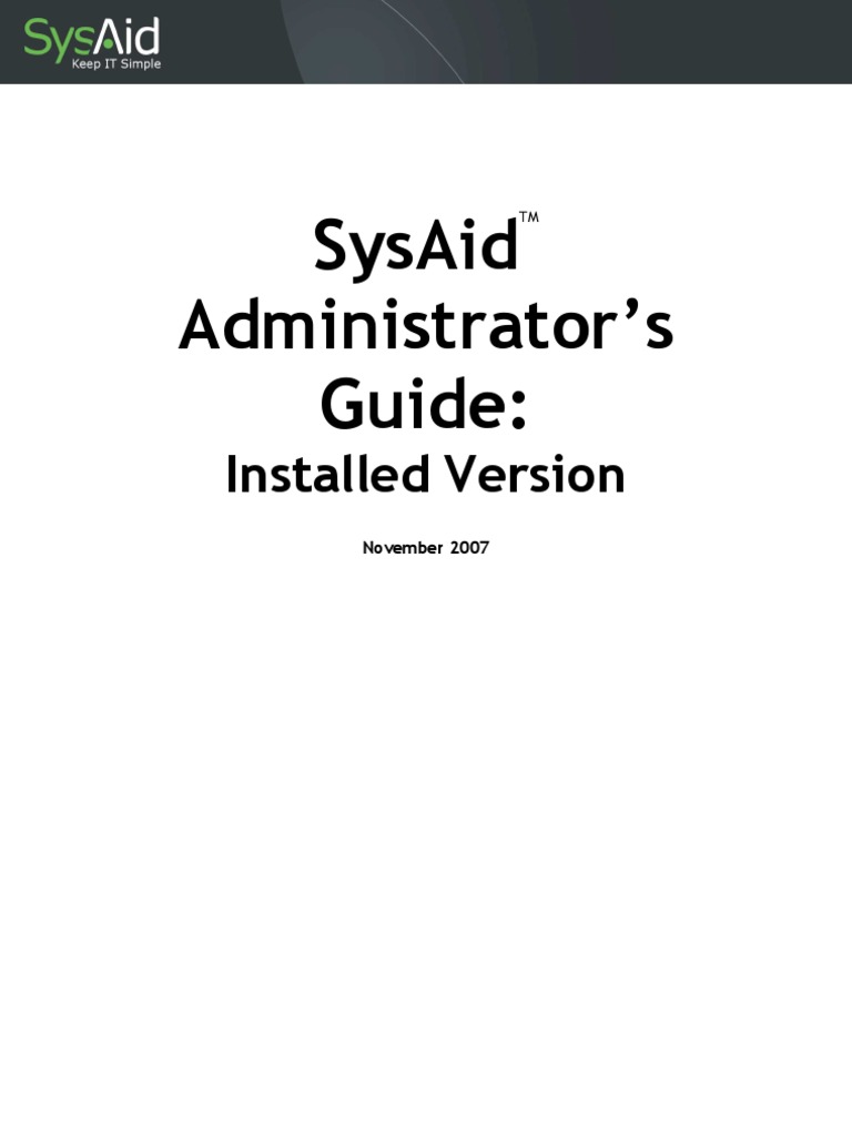 Sysaid Administrators Guide | PDF | Directory (Computing) | Digital Technology