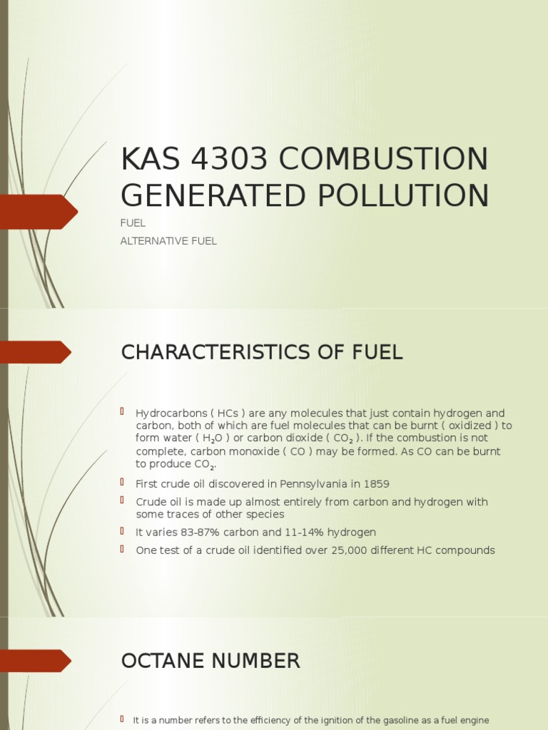 Characteristics of Fuel | PDF | Gasoline | Combustion