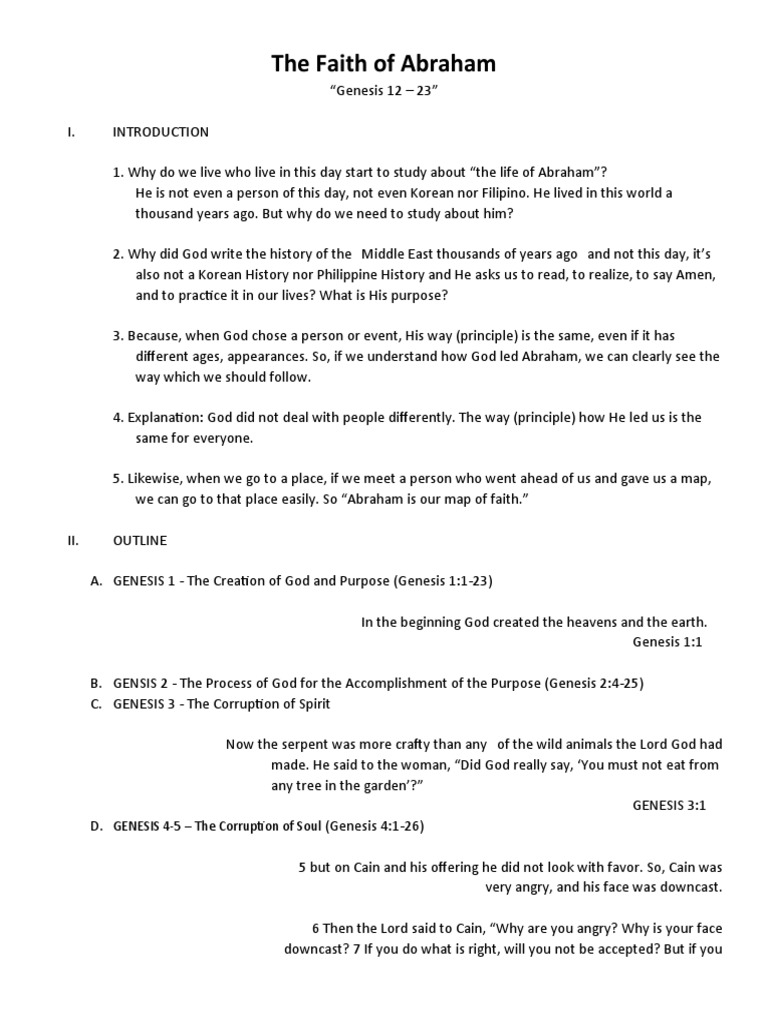 The Faith of Abraham | PDF | Cain And Abel | Christianity