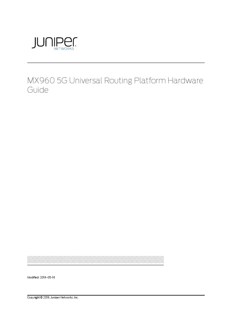 Juniper MX960 Hardware Guide | PDF | Power Supply | Direct Current