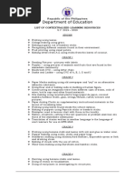 List of Contextualized Learning Materials Used or Passed | PDF ...
