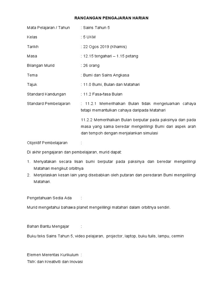 RPH Fasa Bulan | PDF