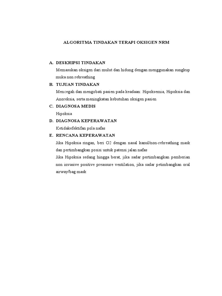 Algoritma Terapi Oksigen NRM | PDF | Sains & Matematika