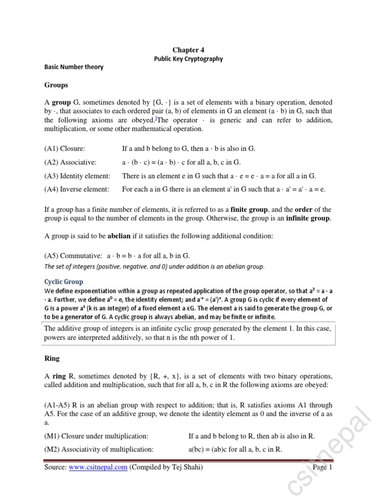 Public Key Crypto | PDF | Group (Mathematics) | Key (Cryptography)