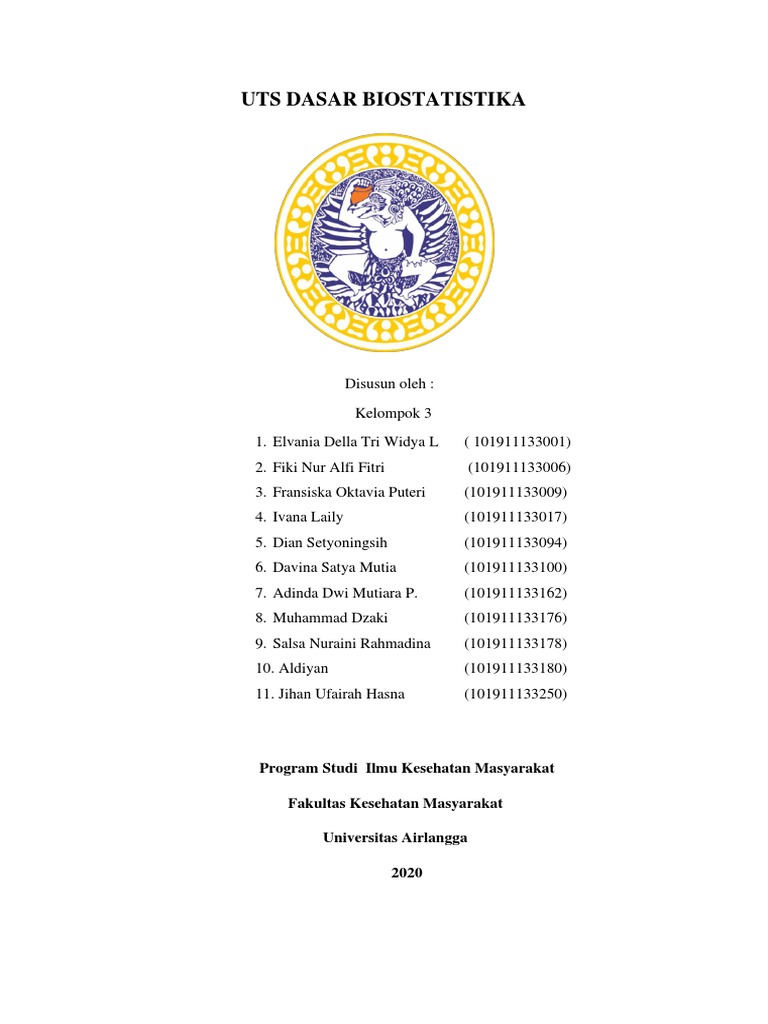 Uts Dasar Biostatistika Kelompok 3:ikm A 2019 PDF | PDF