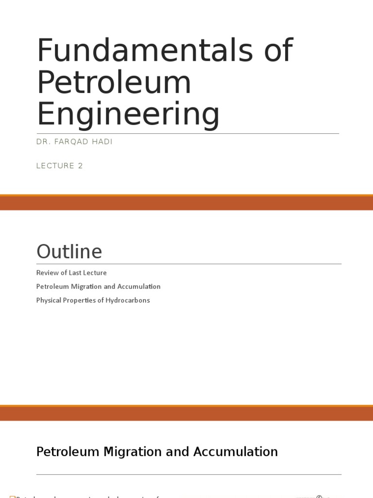 Fundamentals of Petroleum Engineering: Dr. Farqad Hadi | PDF | Petroleum Reservoir | Petroleum