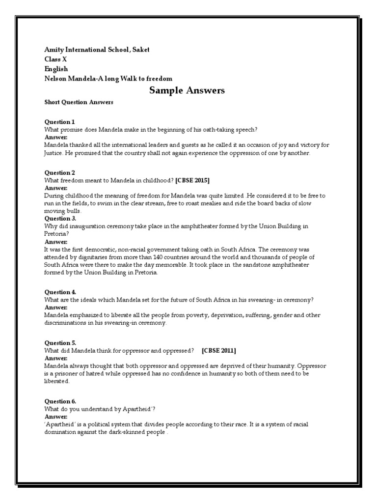 Nelson Mandela-Handout | PDF | Nelson Mandela | Apartheid