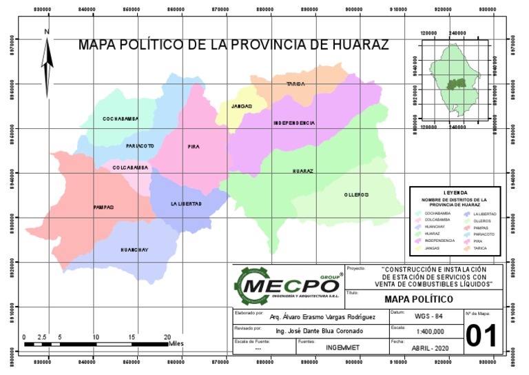 Mapa Politico de Huaraz | PDF