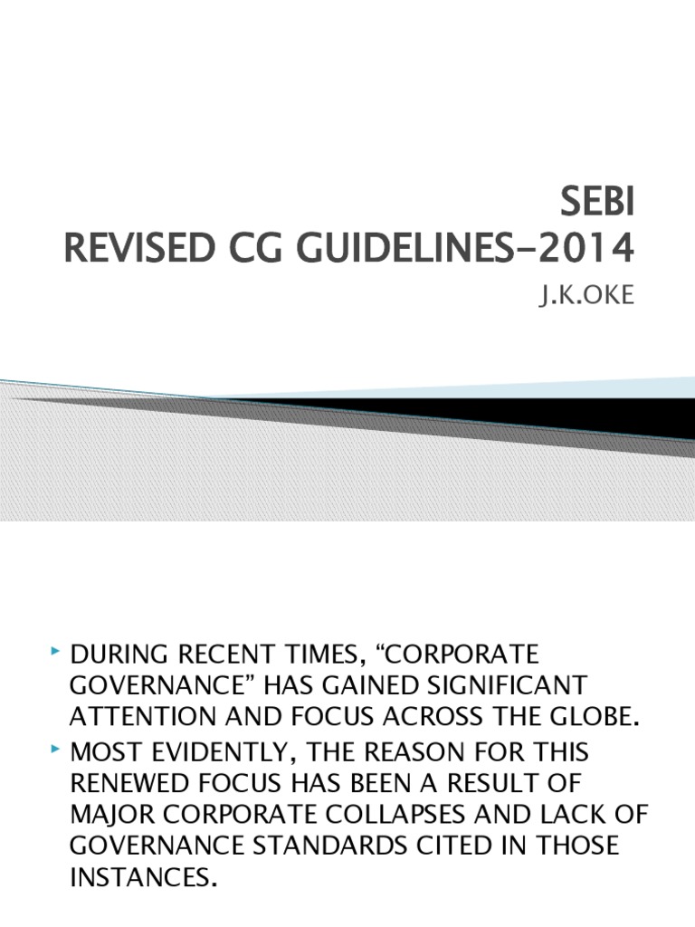 A Summary of the Revised SEBI Corporate Governance Guidelines of 2014 ...