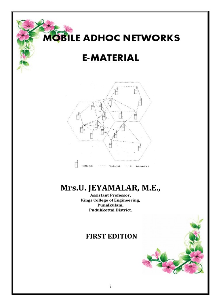 Mobile Adhoc Networks E-Material: Mrs.U. JEYAMALAR, M.E. | PDF | Wireless Ad Hoc Network | Ieee ...