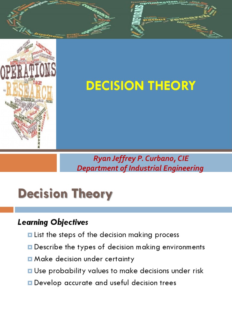 Decision Theory Model - Lec03.1 | PDF | Decision Theory | Decision Making