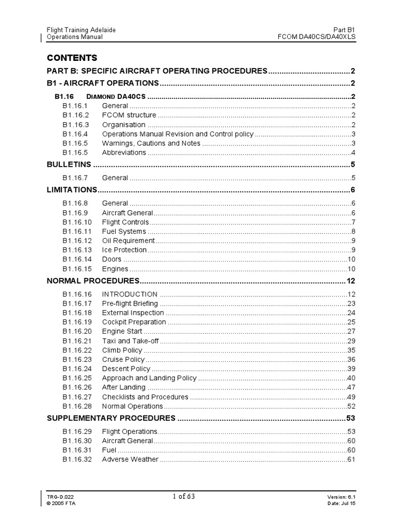 Fcom Da40 | PDF | Air Traffic Control | Visual Flight Rules
