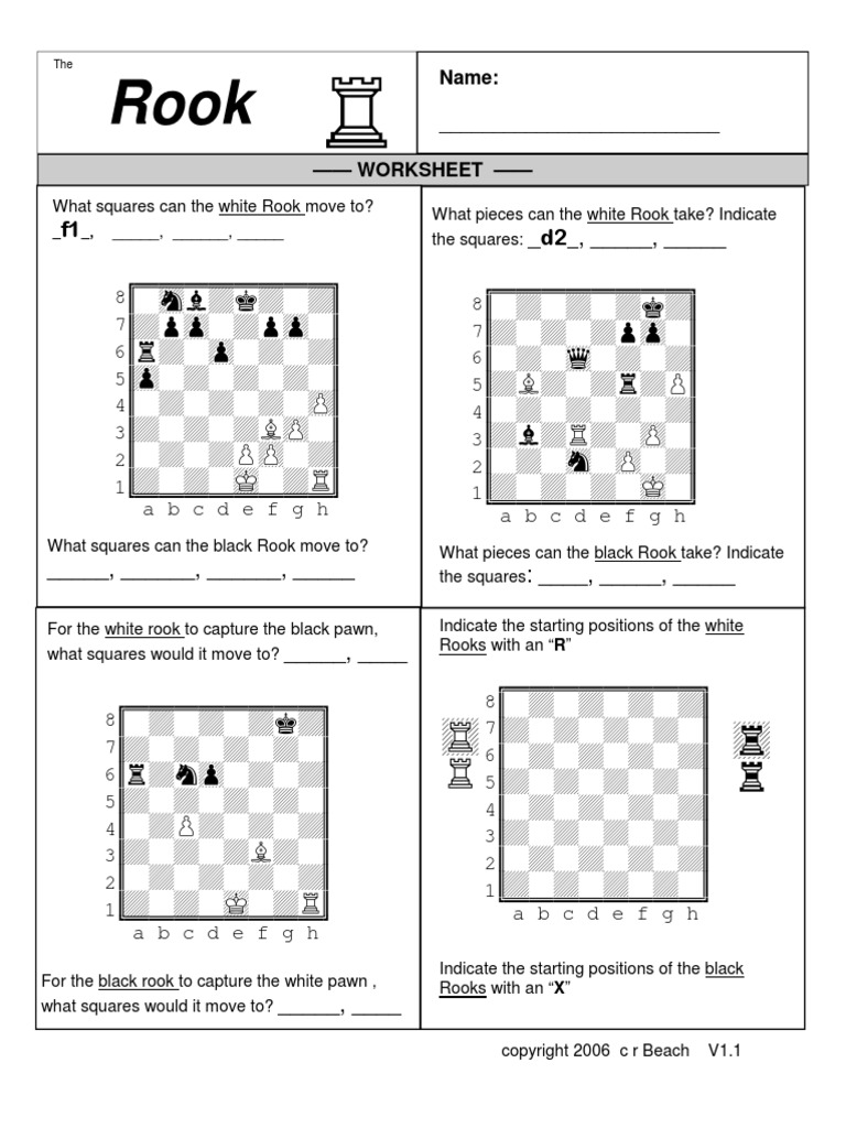 Rook Ws | PDF | Chess | Abstract Strategy Games