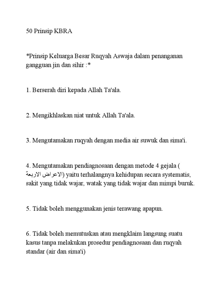Prinsip Ruqyah Aswaja dalam KBRA | PDF | Gaya Hidup