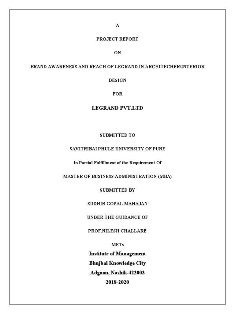 MBA Project Marketing | PDF | Brand | Data