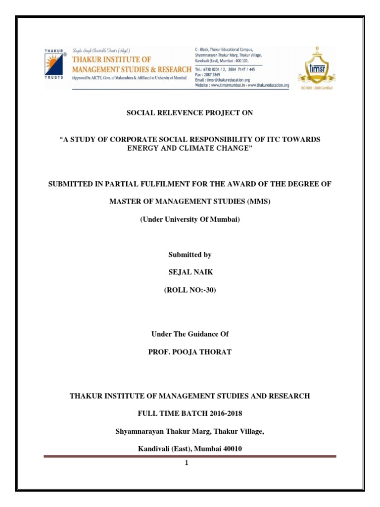 ITC's CSR Impact on Energy & Climate | PDF | Greenhouse Gas ...