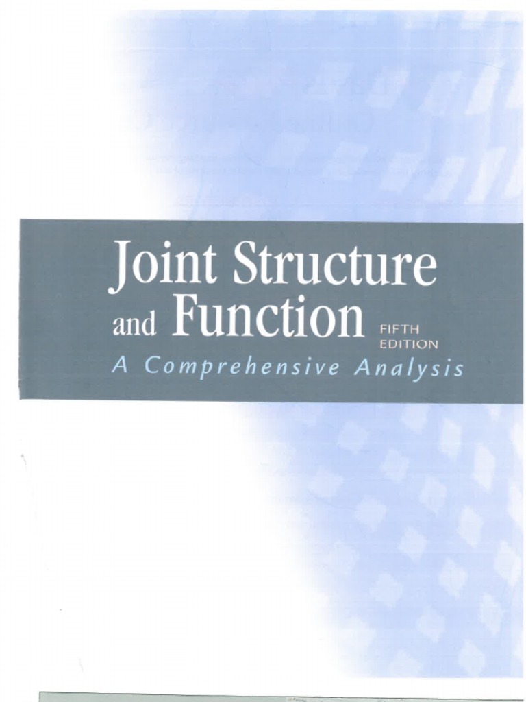 Joint Structure And Function 5th Edition PDF