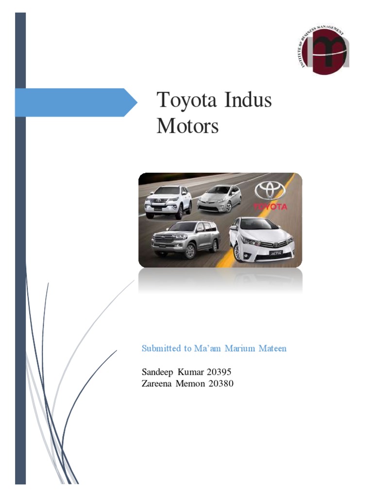 Toyota Indus Final Report | PDF | Toyota | Vehicles