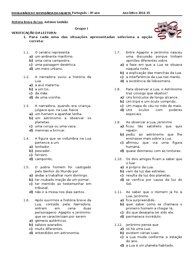 História Breve Da Lua - Ficha | PDF | Lua | Astronomia