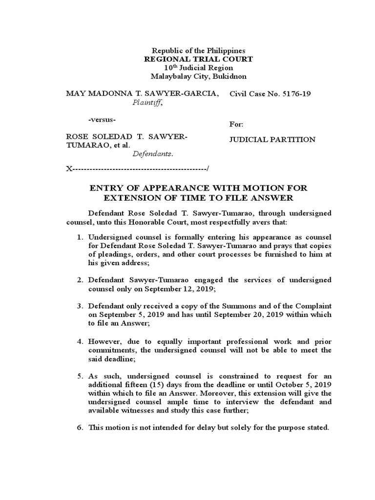 Entry of Appearance | PDF | Lawsuit | Courts