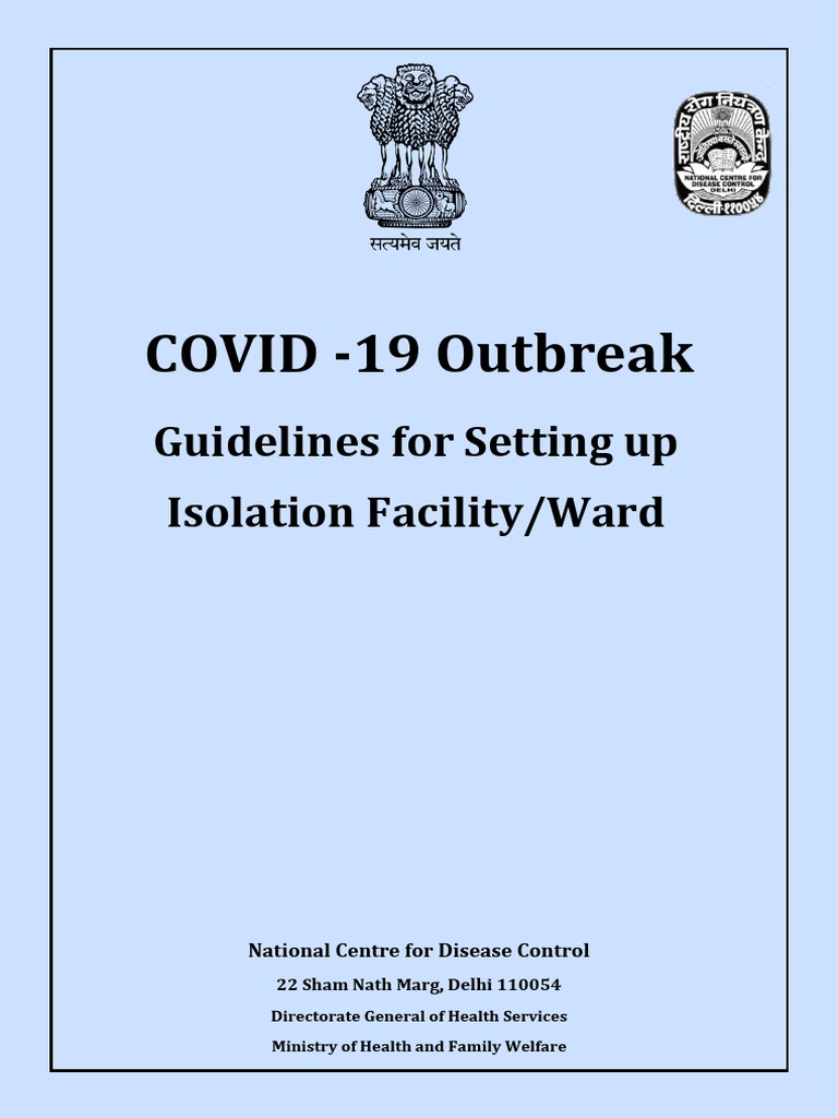 COVID - 19 Outbreak: Guidelines For Setting Up Isolation Facility/Ward ...