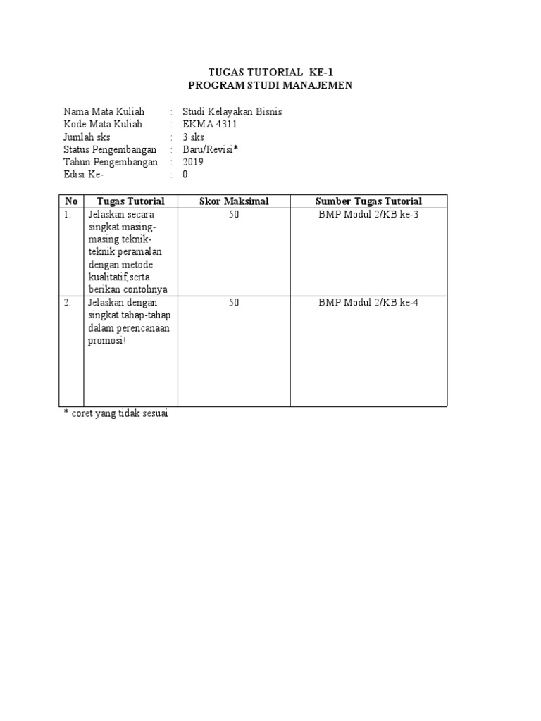 Tugas Tutorial Ke 1 | PDF