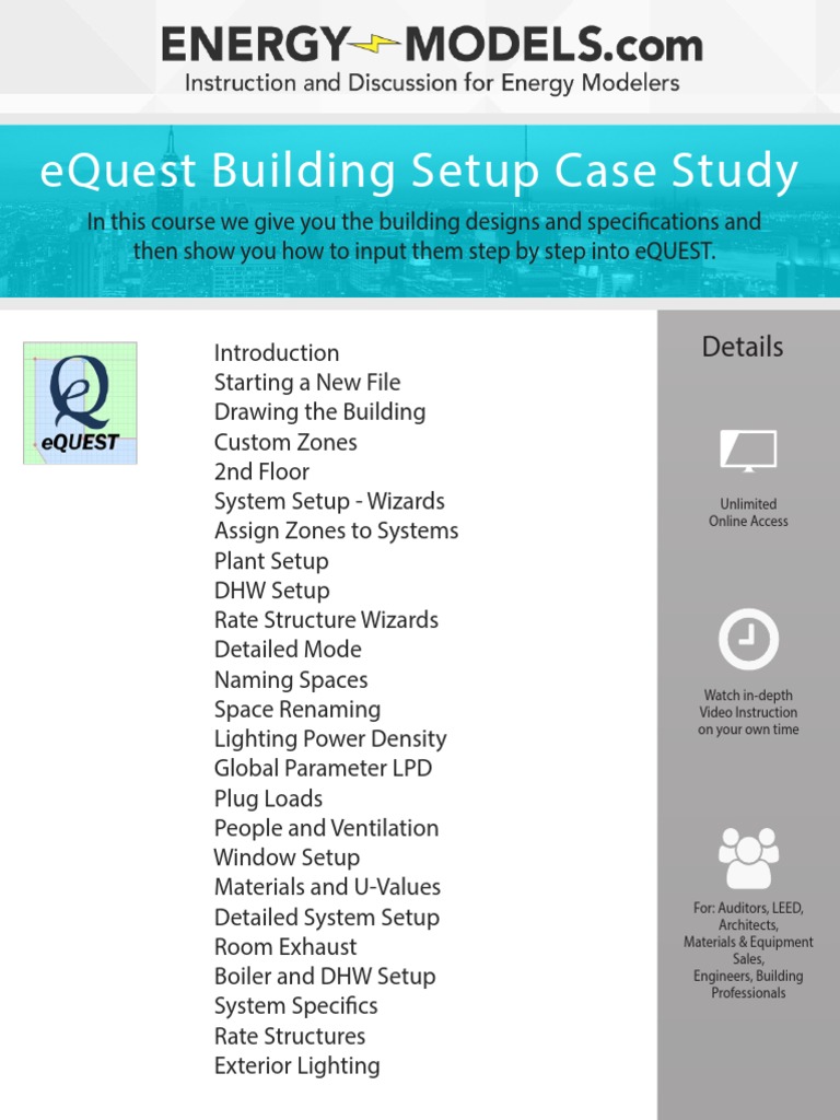 Equest Building Setup Case Study: Details | PDF