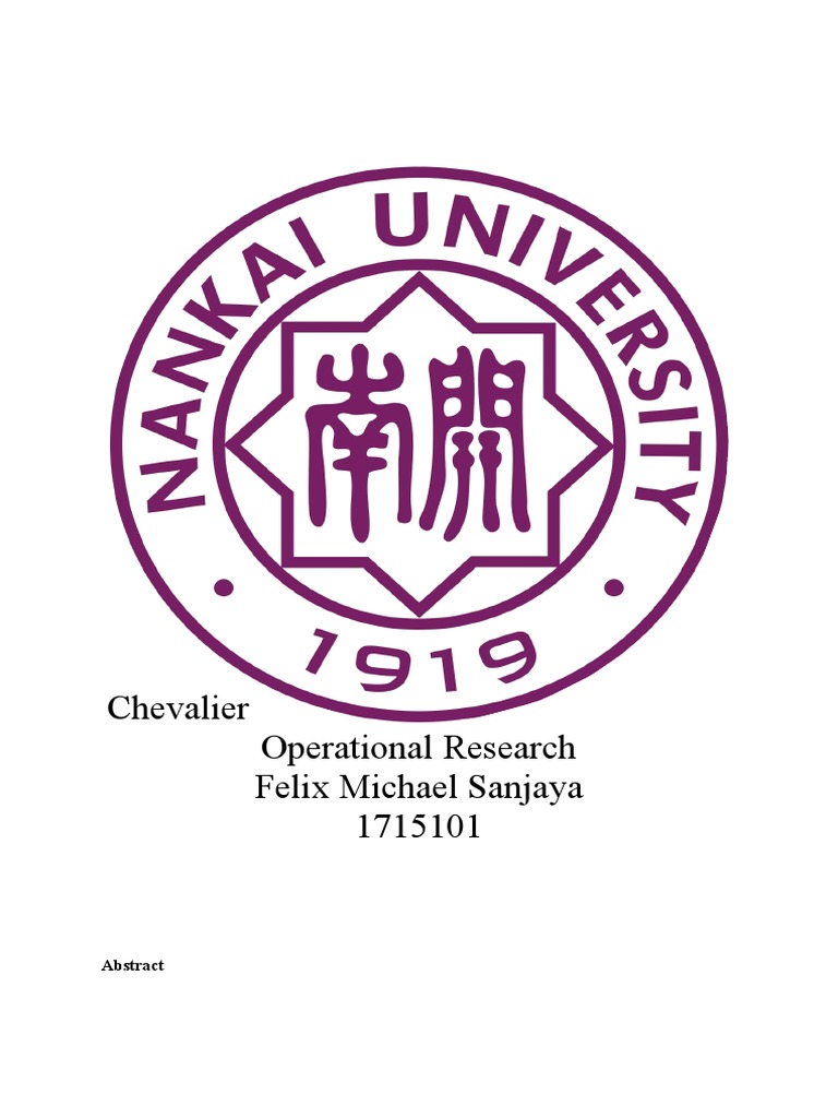 Operational Research Paper | PDF | Linear Programming | Mathematical ...