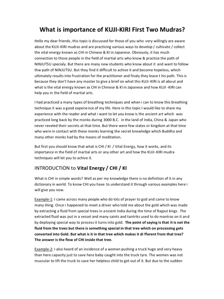 What Is Importance of KUJI-KIRI First Two Mudras | PDF | Qi | Spirituality