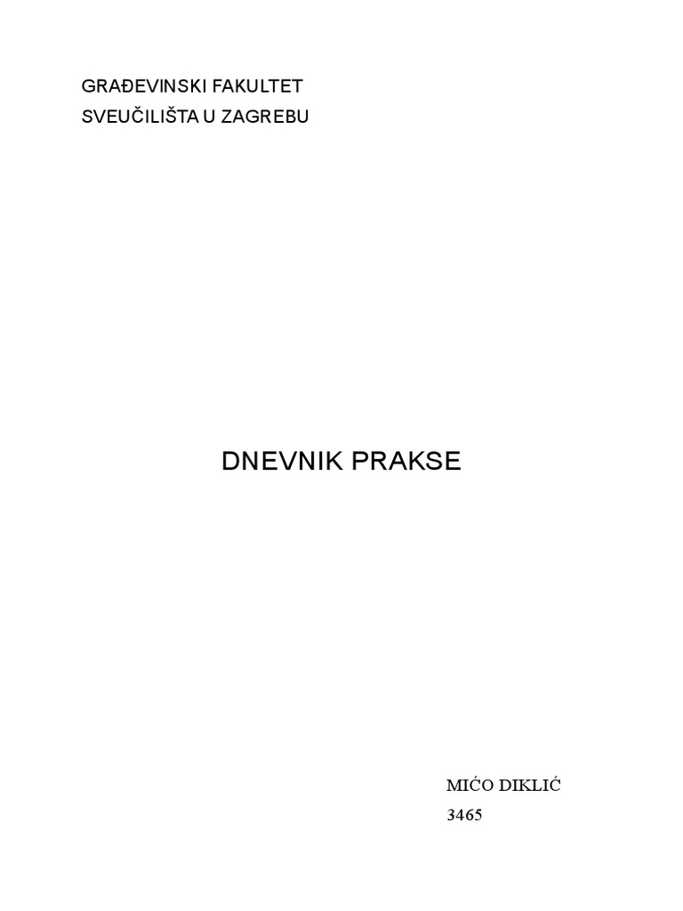 Dnevnik Prakse-Primjer | PDF