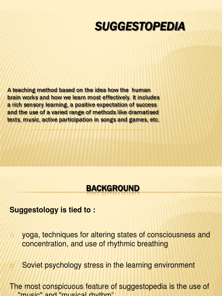 Suggestopedia | PDF | Classroom | Learning