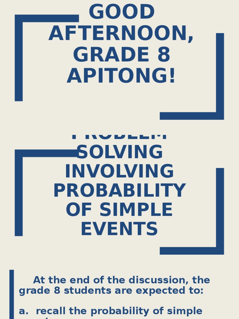 Grade 8 Probability Problem Solving | PDF