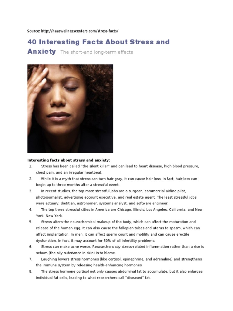 40 Interesting Facts About Stress and Anxiety: The Short-And Long-Term ...